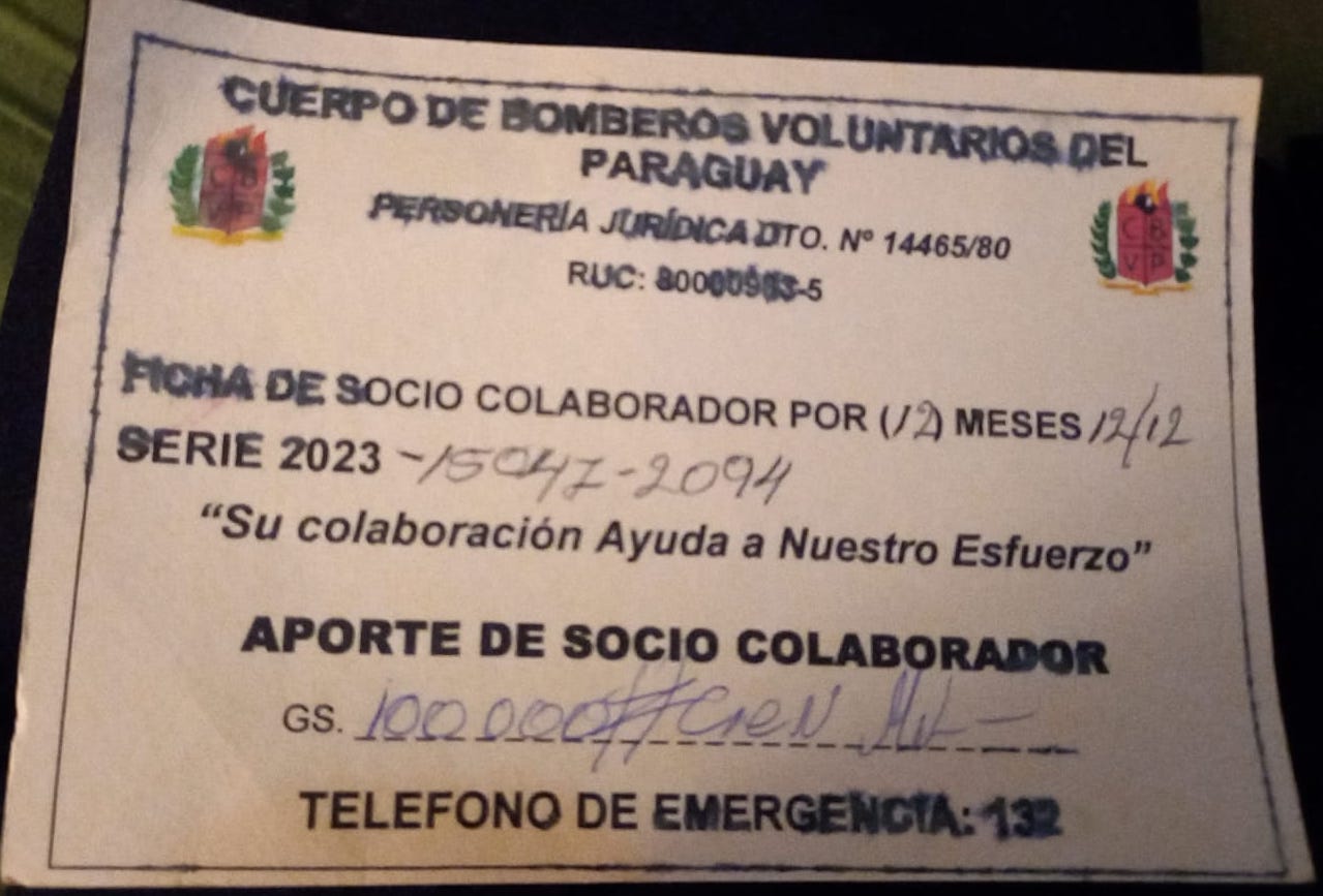 Recibo falso de donación al CBVP - CBVP